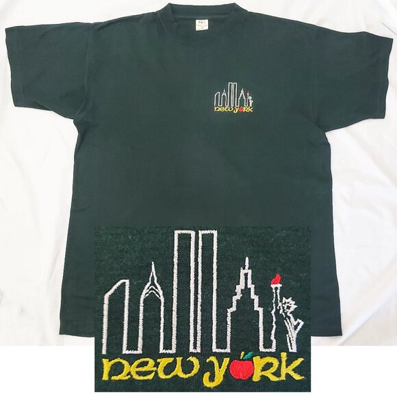 Vintage | Shirts | Vintage Single Stitch Embroidered New York Twin ...